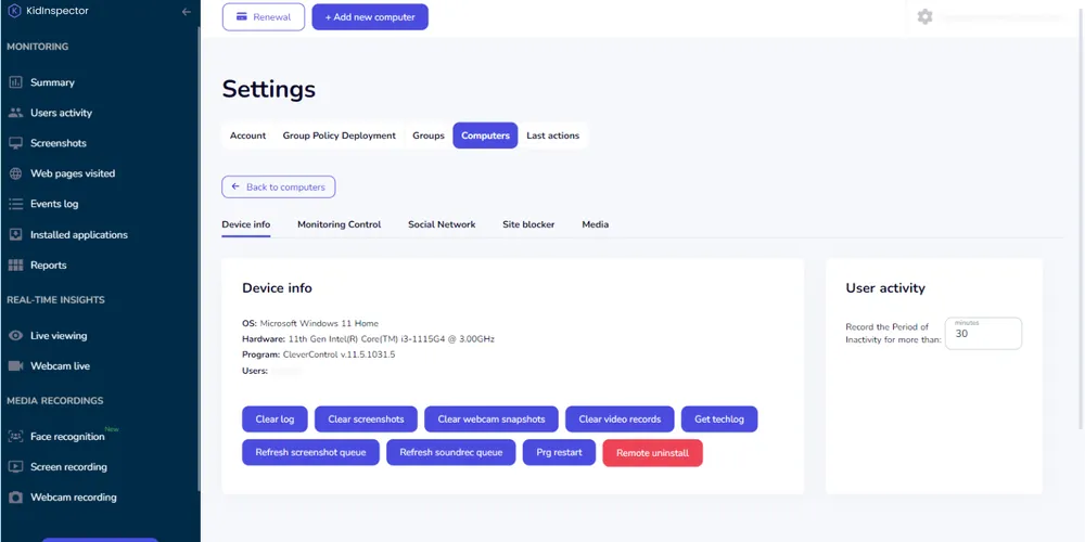 KidInspector - Desktop Monitoring Software with Advanced Features
