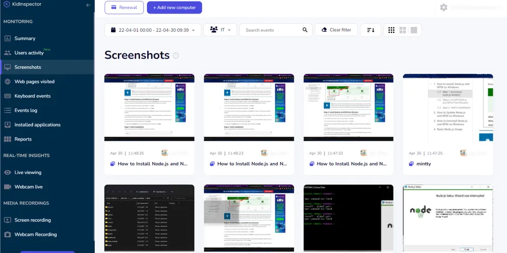 KidInspector - Desktop Monitoring Software with Advanced Features